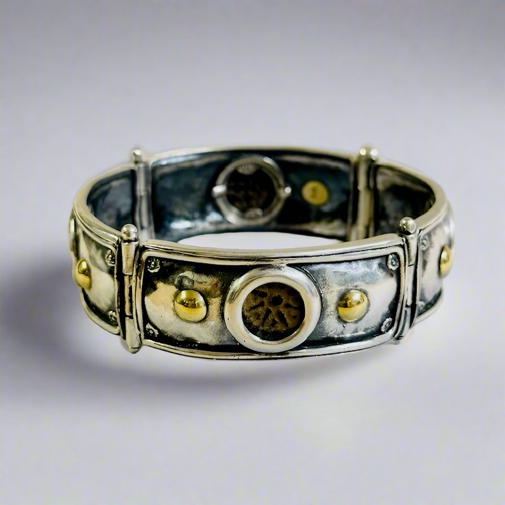 Widow's Mite Gold & Silver Cuff Bracelet 103-76 BCE 7" – Nance Galleries