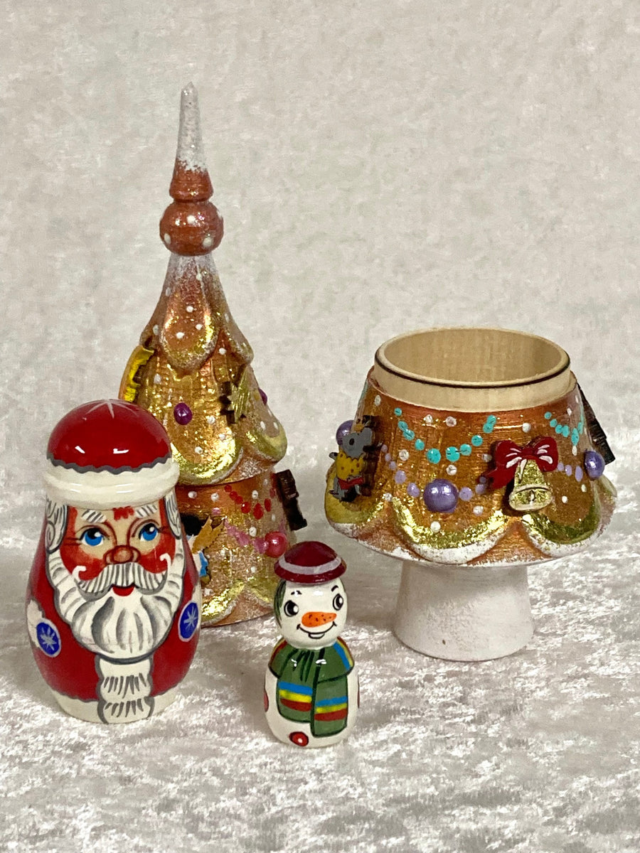 Christmas Tree with Ornaments Matryoshka Golden – Nance Galleries